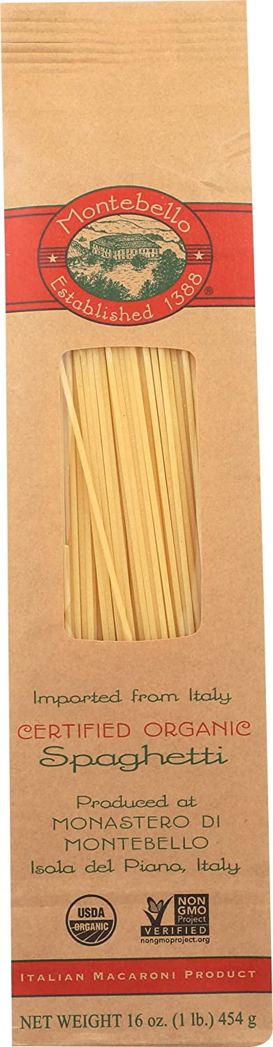 Montebello Organic Pasta Spaghetti 16 oz Pack of 3 - Walmart.com