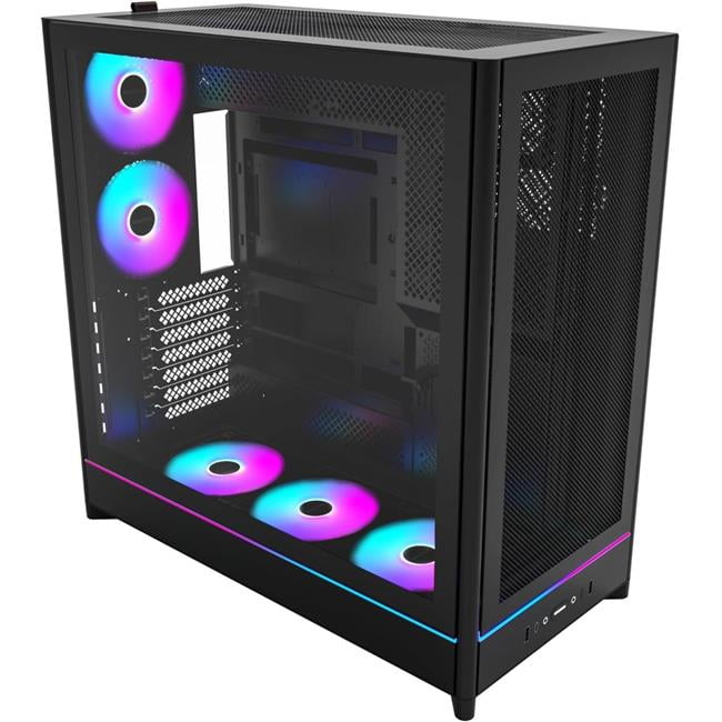 Montech HS01PB ATX Mid-Tower PC Case Gaming High Airflow Reversible ...