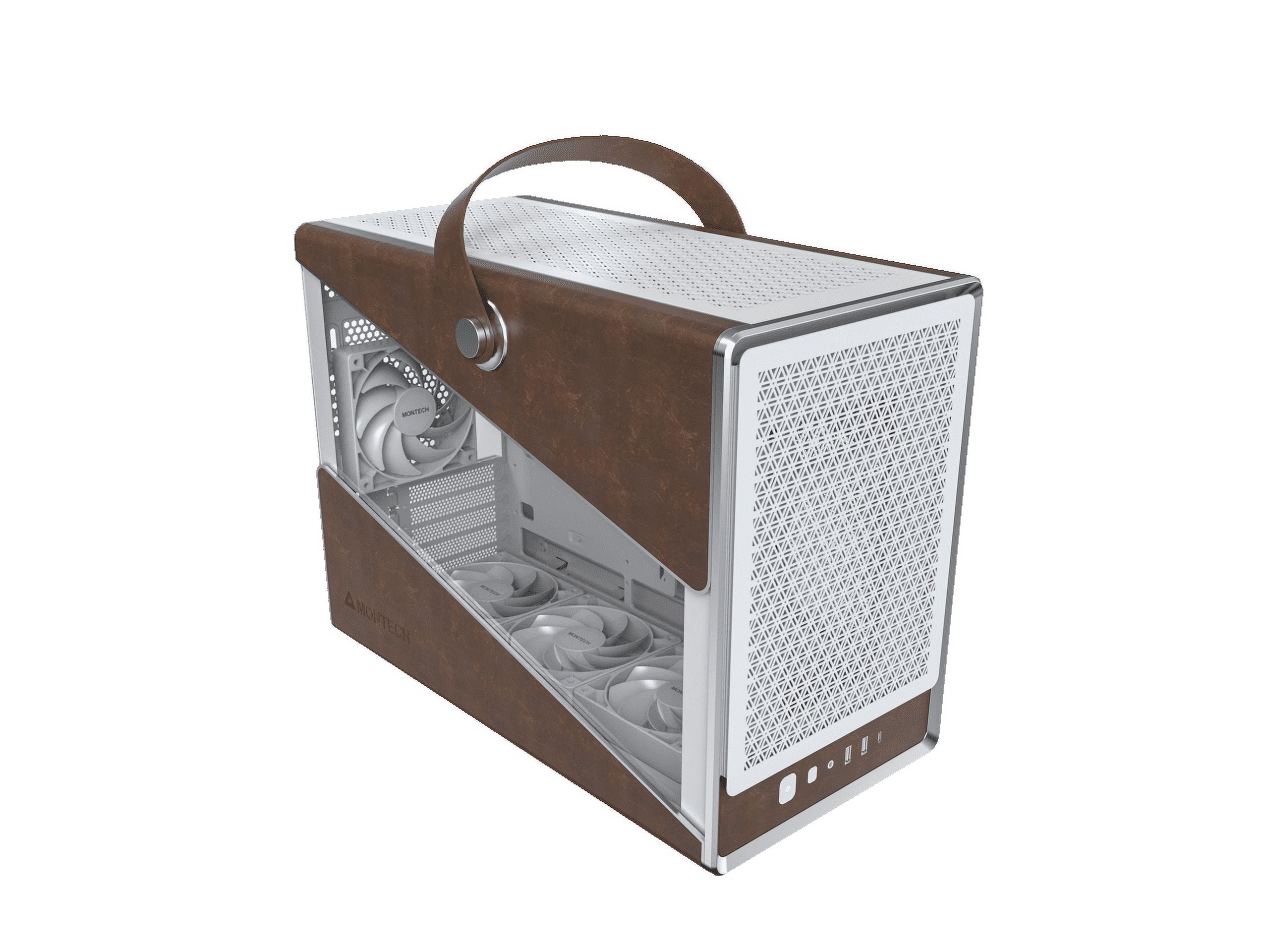 Montech Heritage White White Steel / Leather / Tempered Glass Micro ATX ...