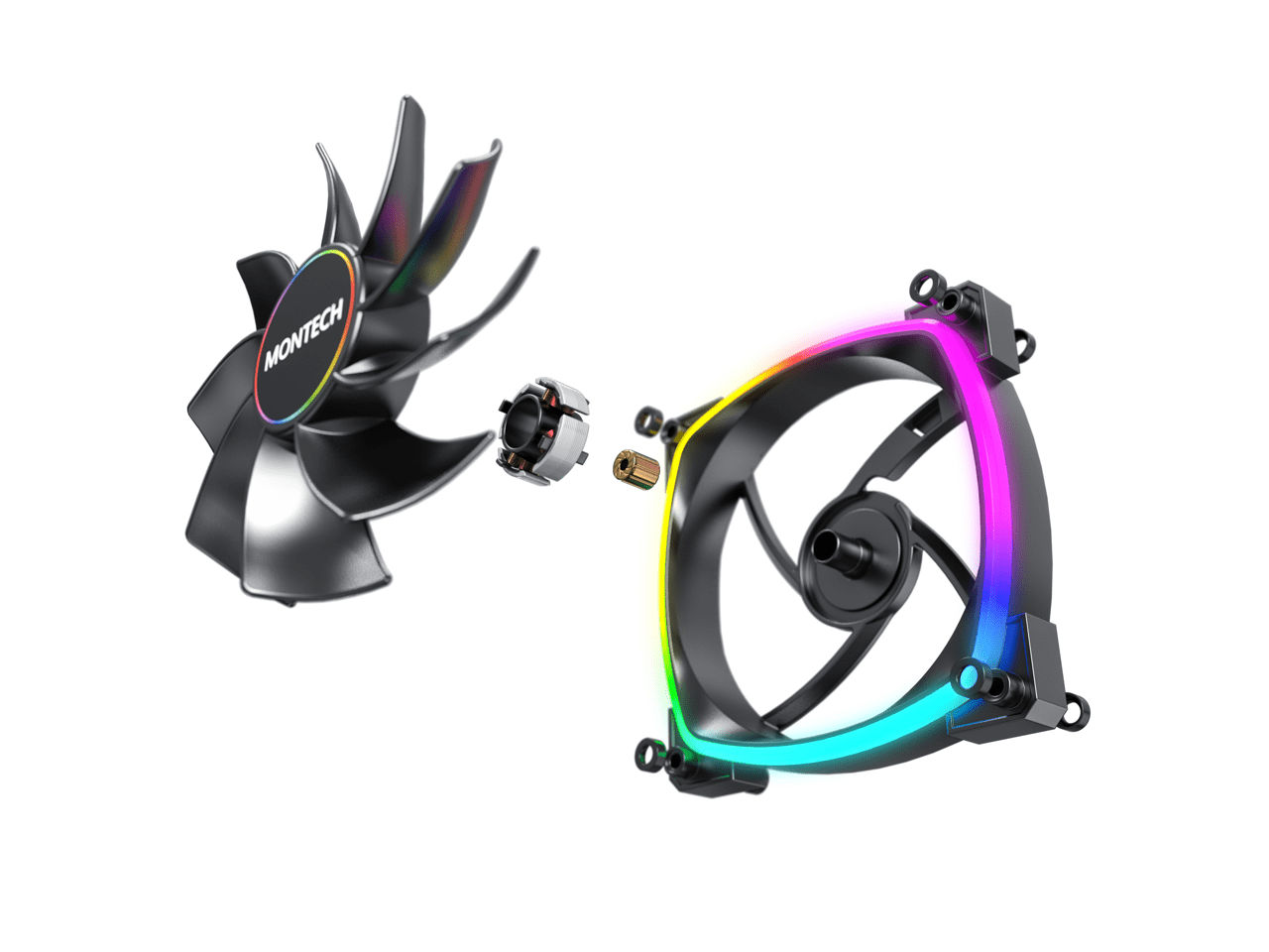 Montech RX 140 ARGB Reversed Fan 1600PWM, High-End Durability, Silent ...