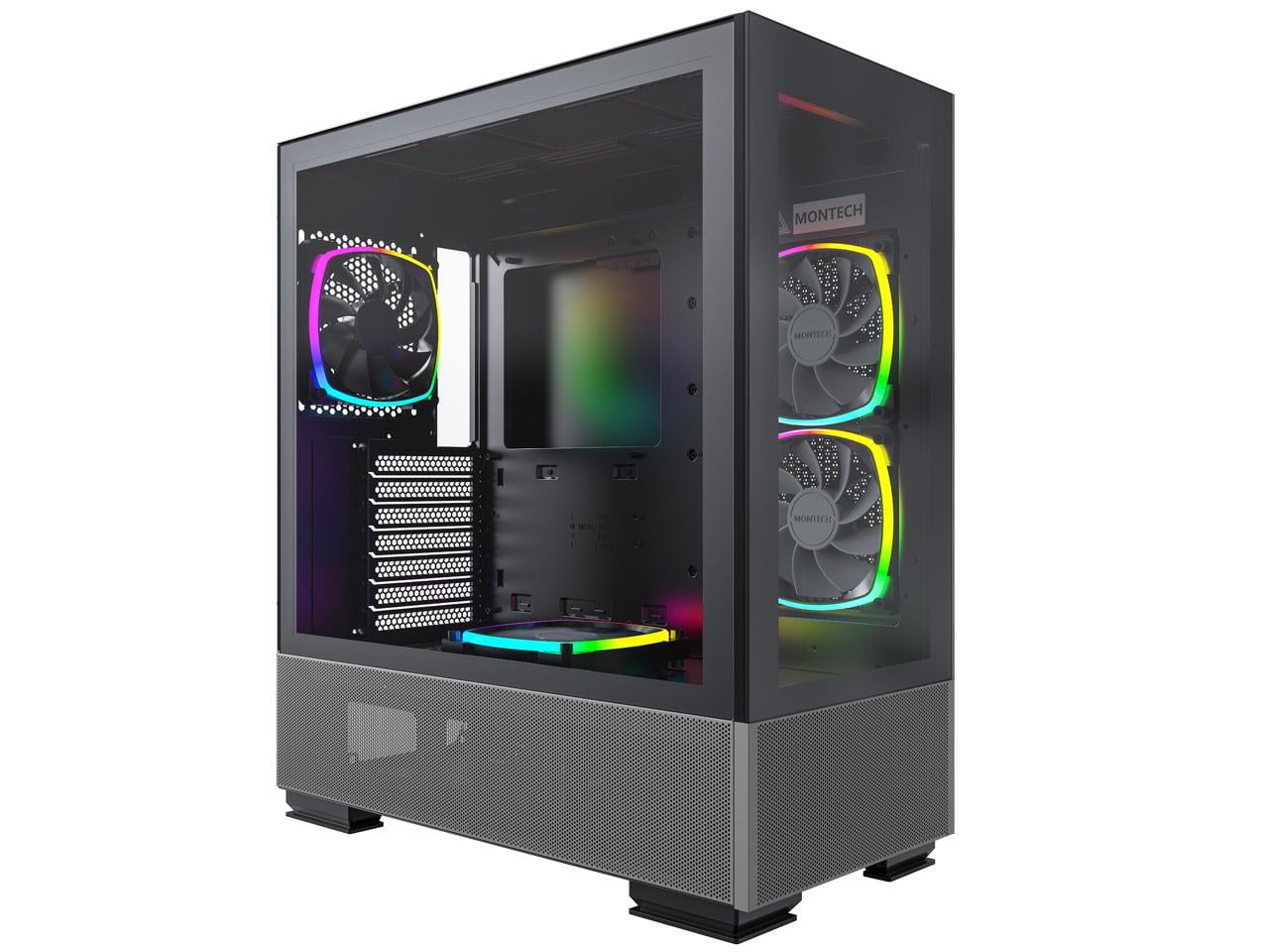 Montech Sky Two ATX Gaming Case | Dual Glass | 4X ARGB Fans | Type C ...