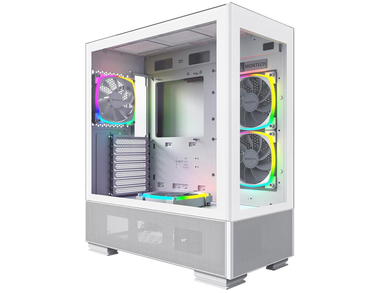 Montech Sky Two ATX Gaming Tower, Dual Glass, 4X ARGB PWM Fans, High ...