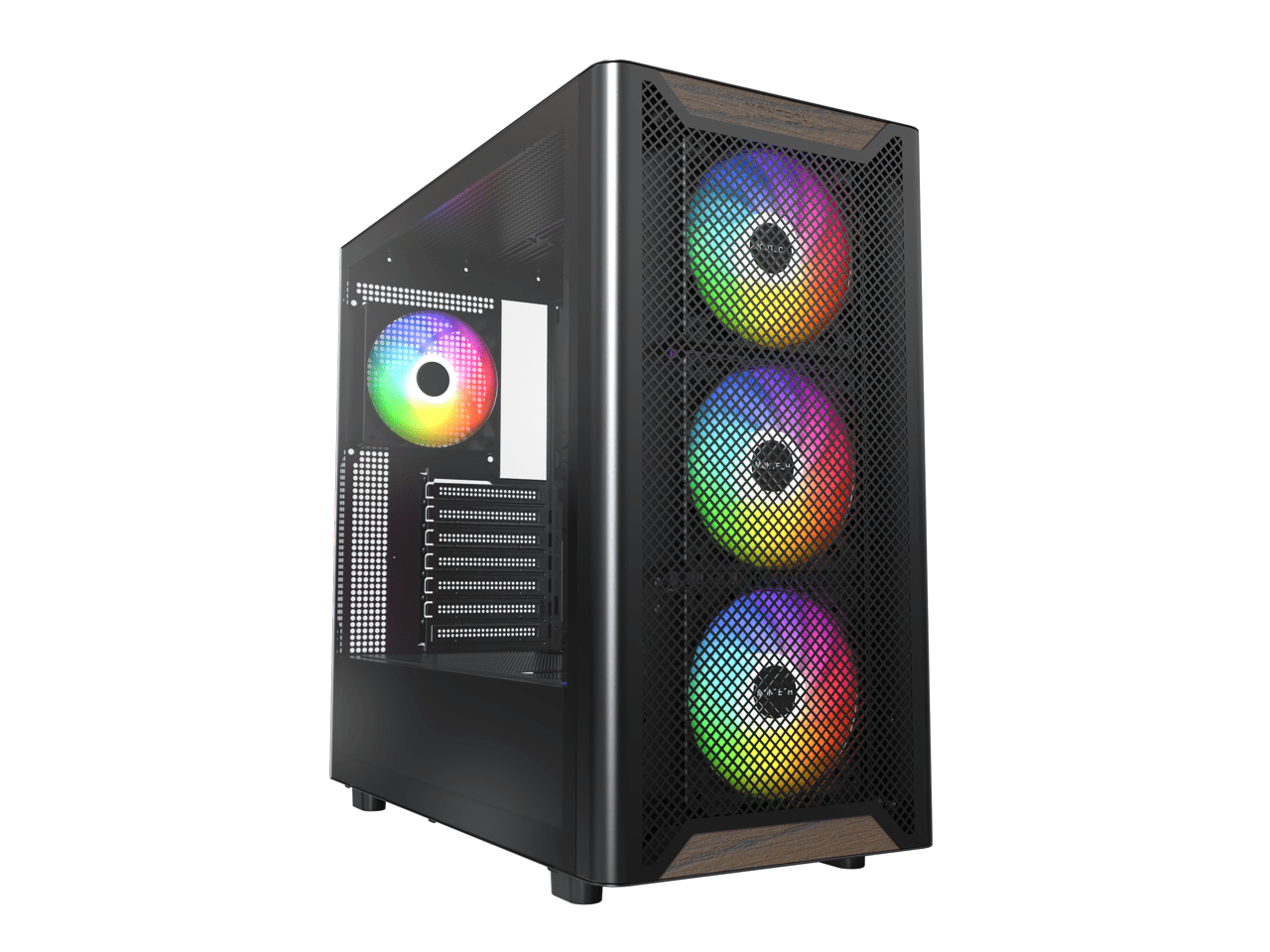 MONTECH XR Wood,Genuine Black Walnut Front, ATX Mid-Tower PC Gaming ...