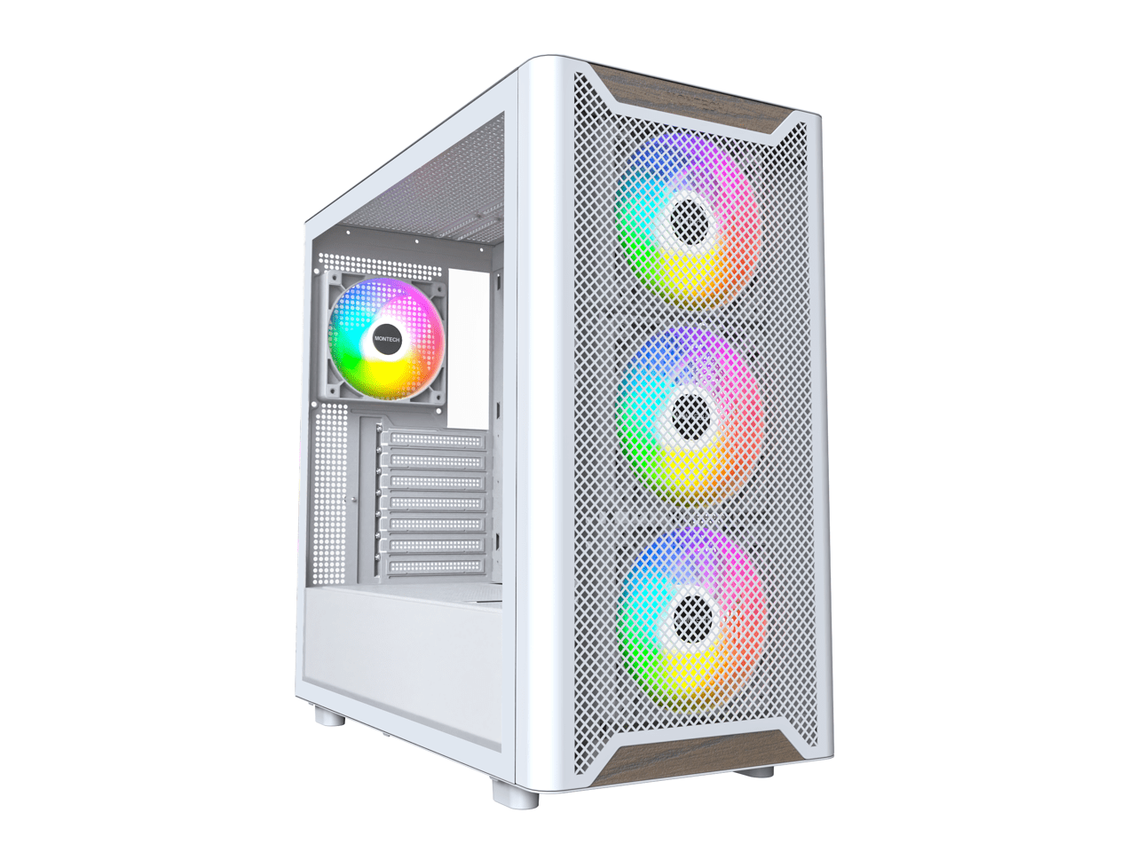 MONTECH XR Wood,Genuine Black Walnut Front, ATX Mid-Tower PC Gaming ...