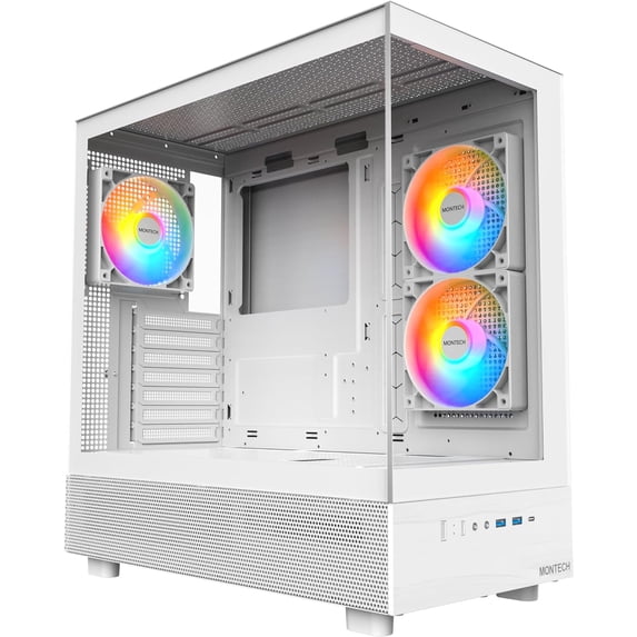 Montech, PC Gaming Case, XR ATX Mid-Tower, White, Supports 4090 GPUs ...