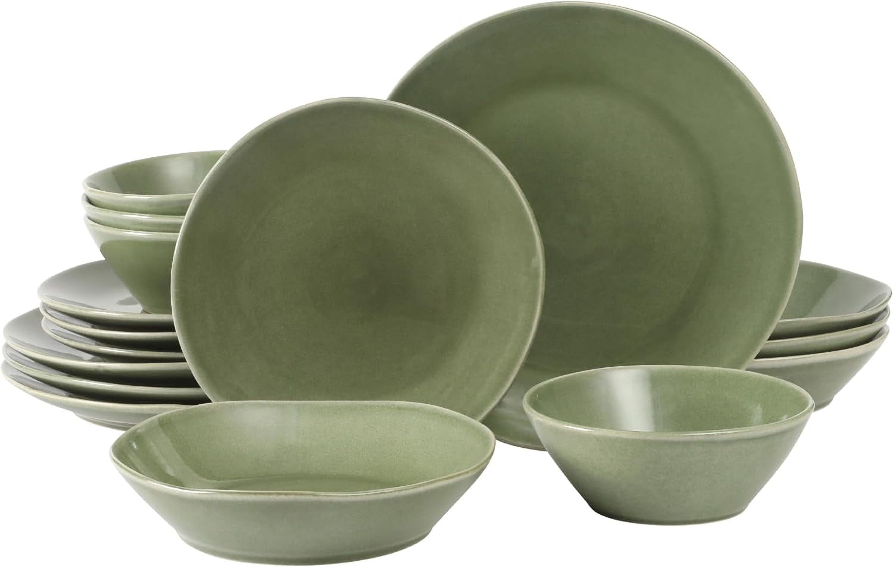 Montecito Breeze 16 Piece (Service for 4) Double Plates and Bowls ...
