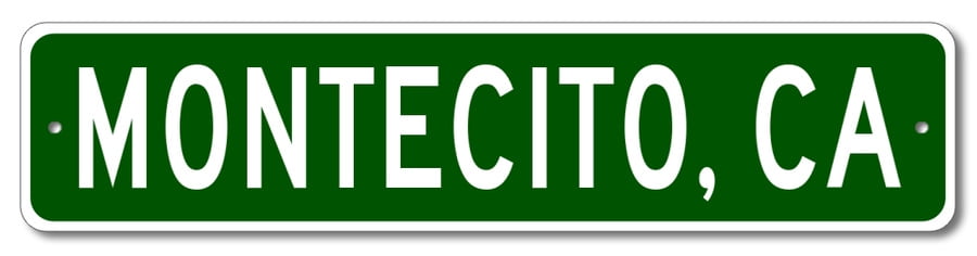 Montecito California Metal Wall Decor City Limit Sign Size: 4 x 16 Inch ...