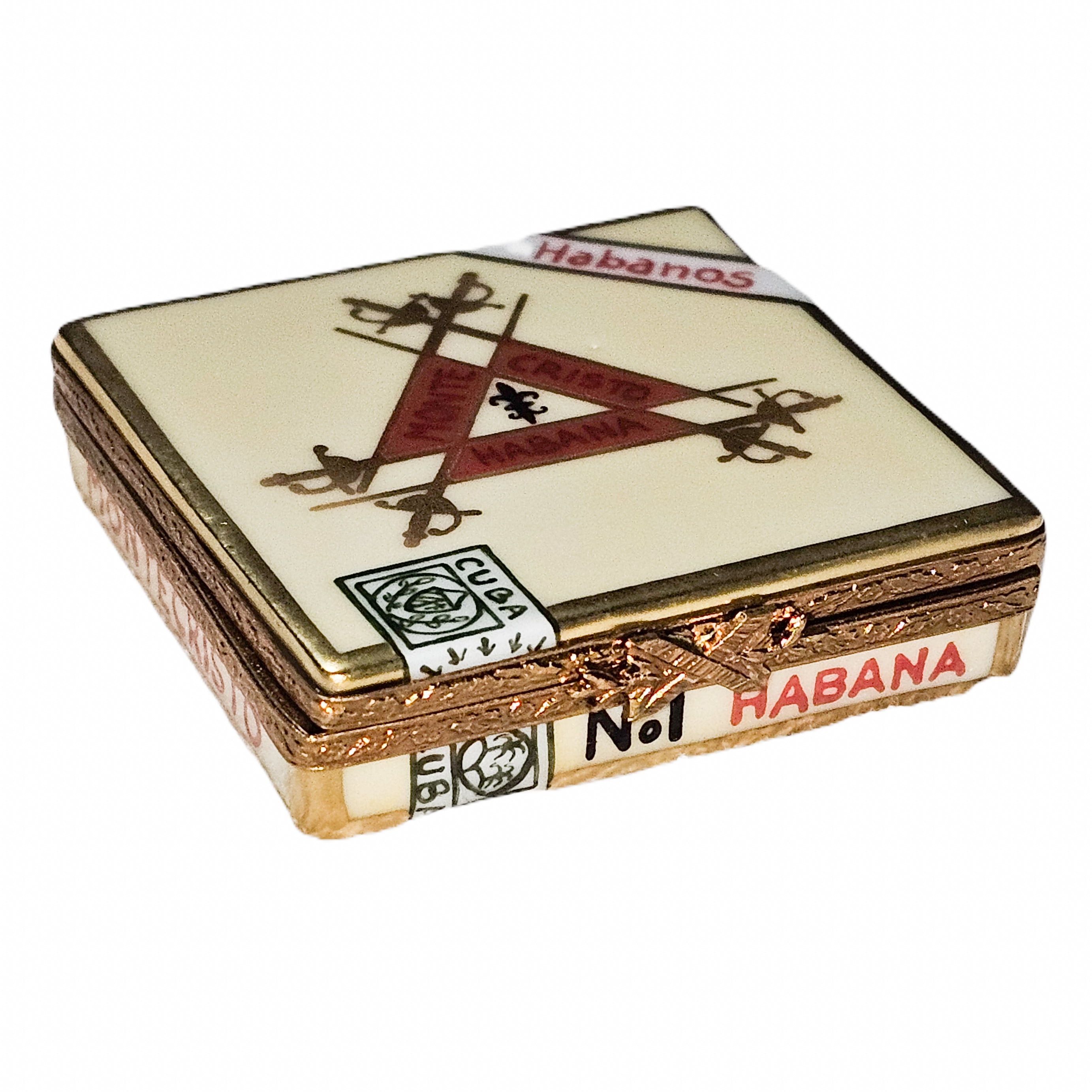 Montecristo Cigar Box for Aficionados Limoges Box Porcelain Figurine ...