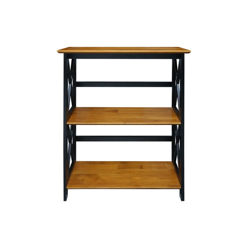 Montego 3-Shelf Bookcase, Antique Walnut/Black - Walmart.com