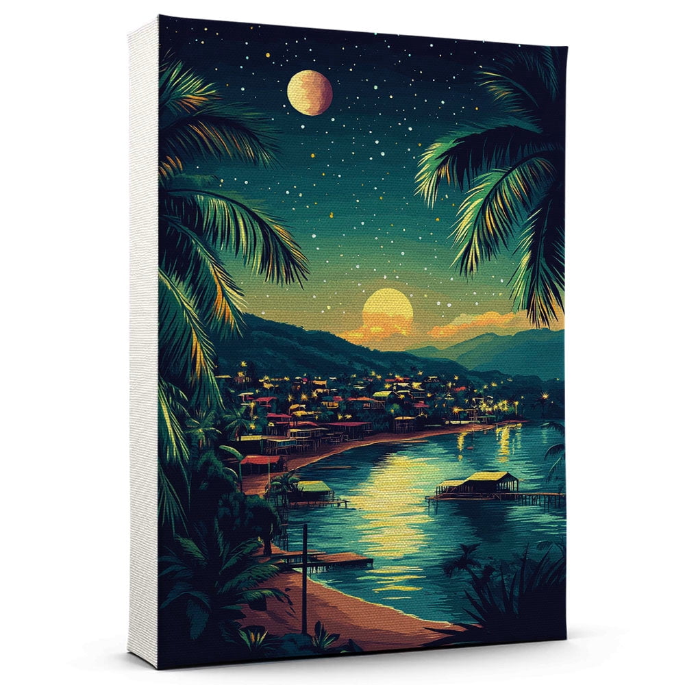 Montego Bay Travel Starry Night Canvas Print, Jamaica Canvas Wall art ...