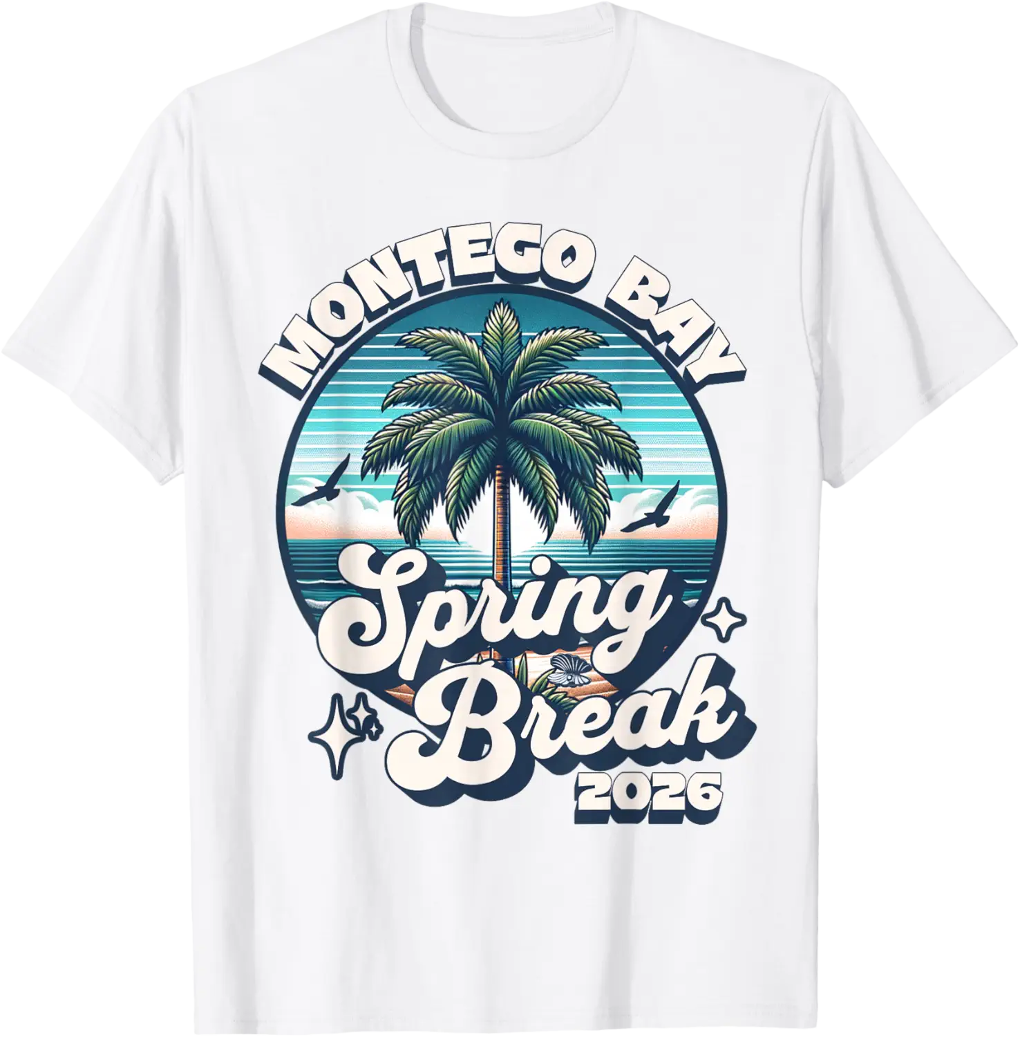 Montego Bay Vintage Spring Break Family Vacation Beach T-Shirt ...