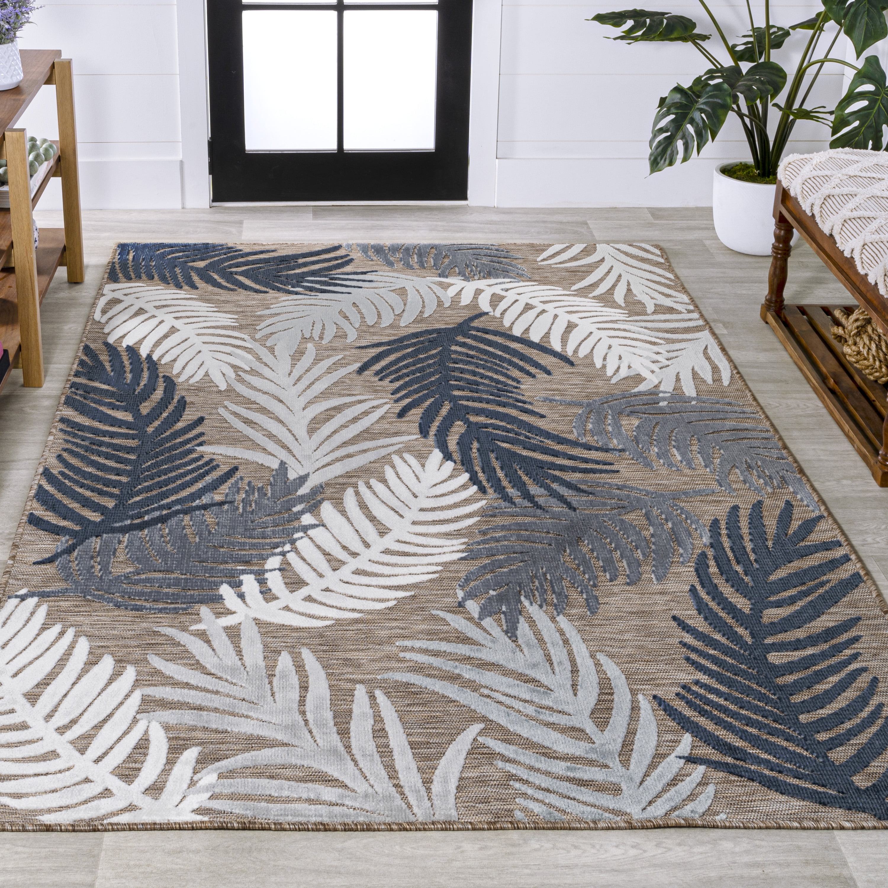 Montego High-Low Tropical Palm Area Rug - Walmart.com