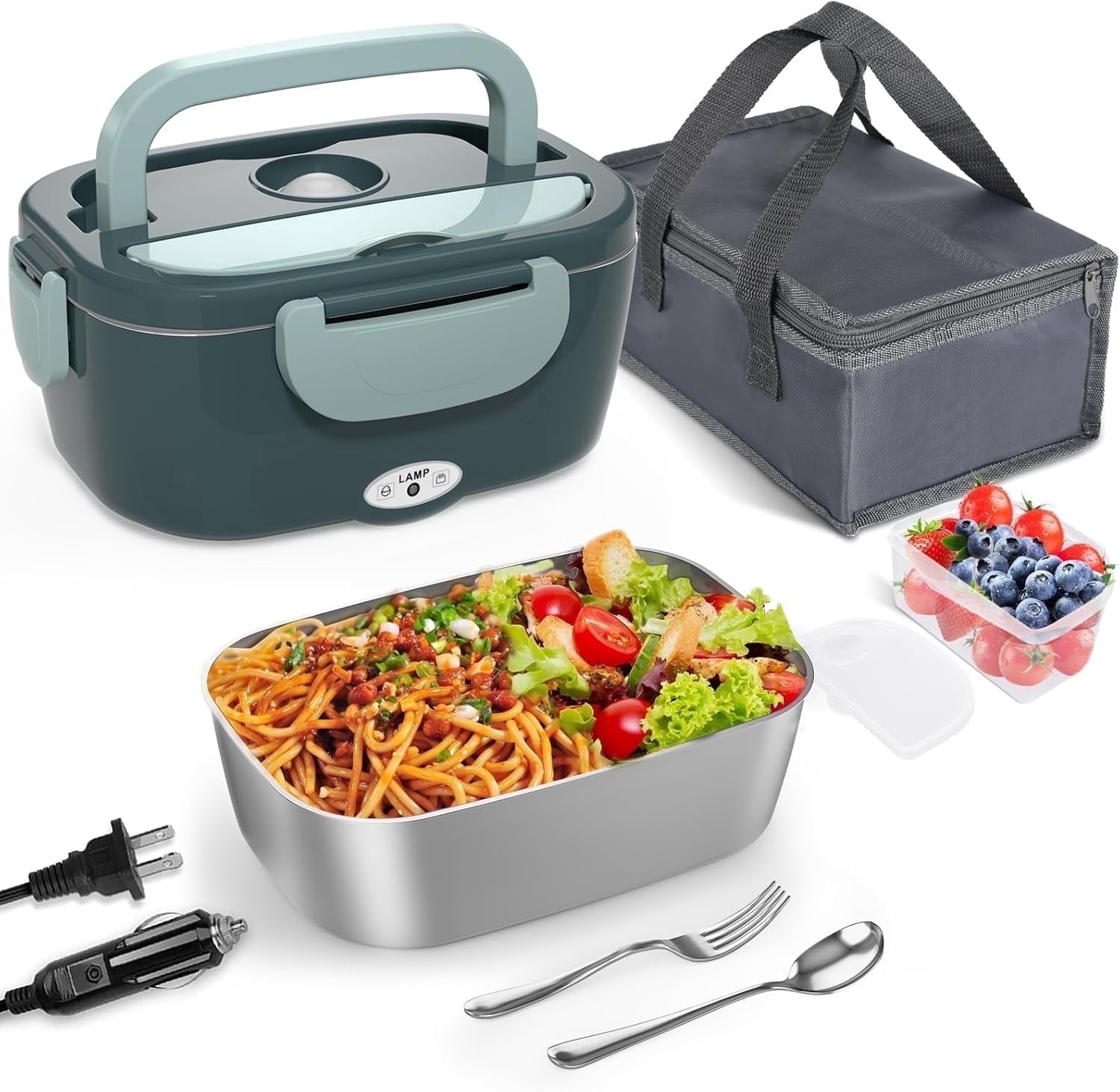 Monteka Electric Lunch Box Food Heater - Leakproof Portable Food Warmer ...