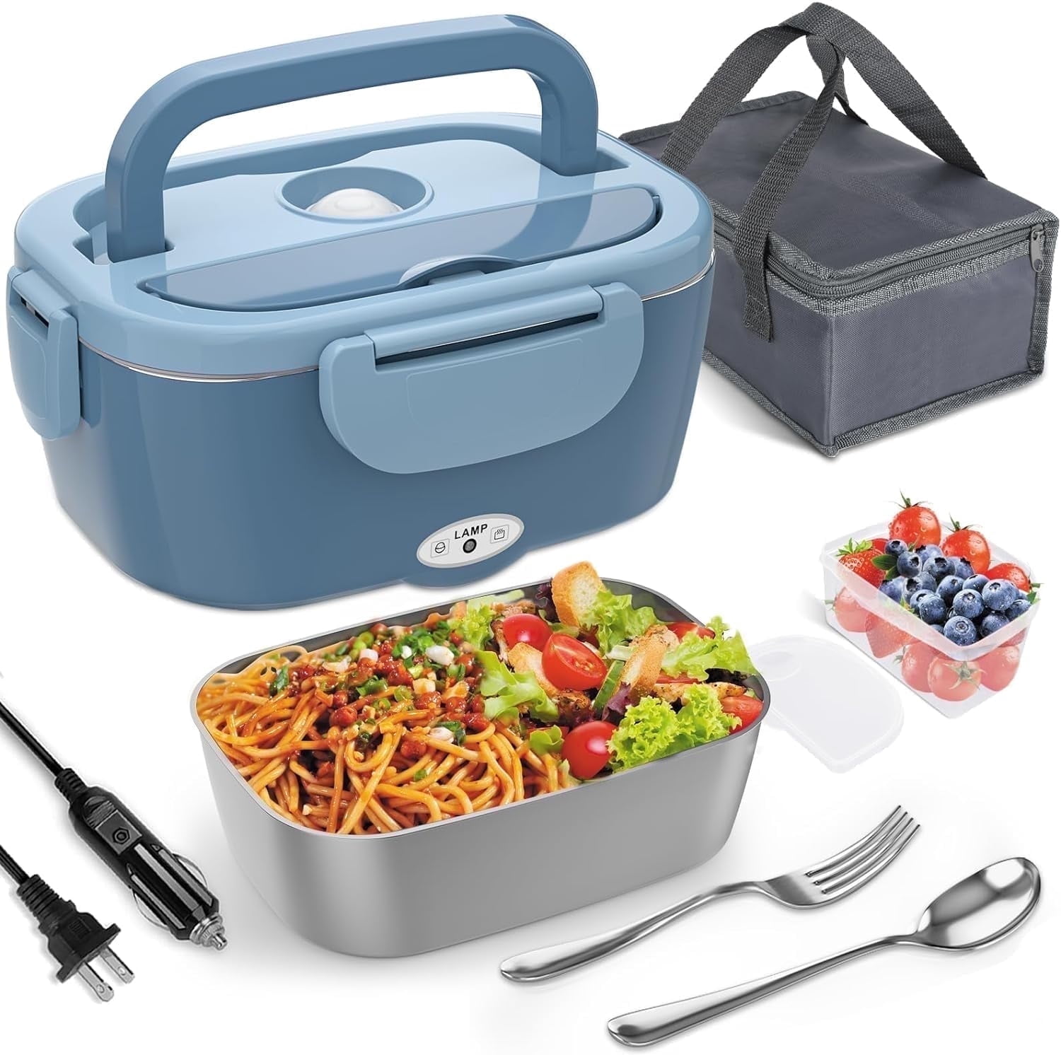 Monteka Electric Lunch Box Food Heater - Leakproof Portable Food Warmer ...