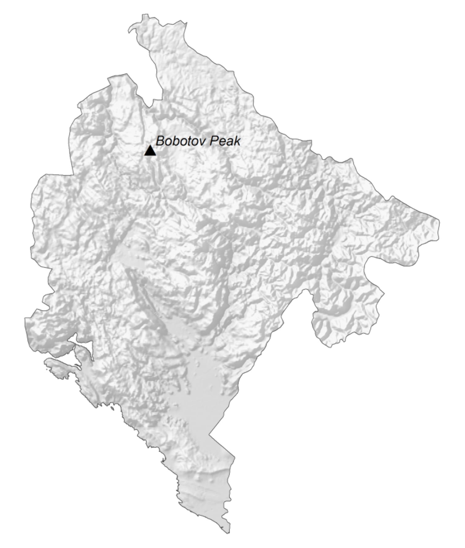 Montenegro Elevation Map GLOSSY POSTER PICTURE PHOTO PRINT BANNER ...