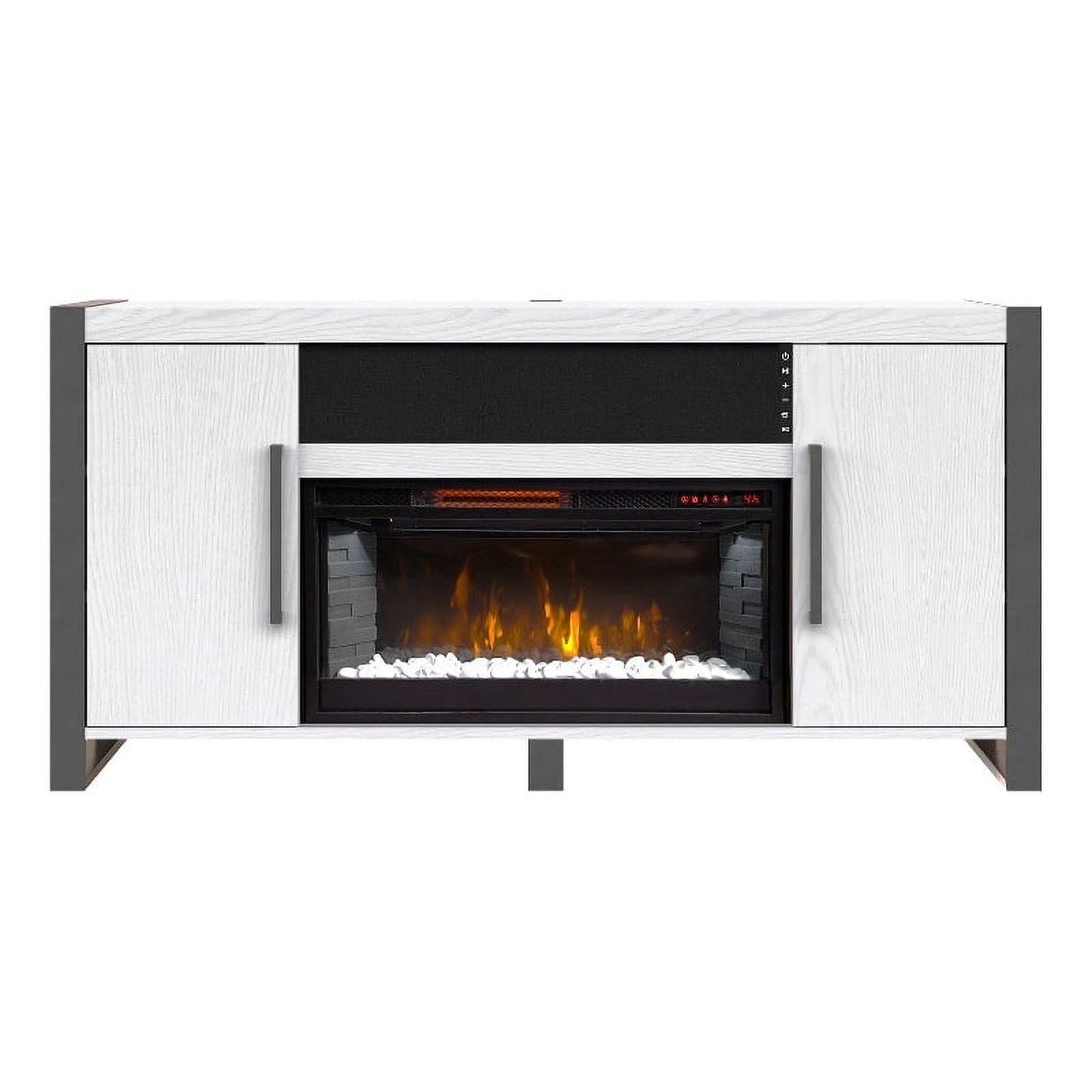 Monterey 56" in Fireplace with Bluetooth Speaker Sound System in White ...