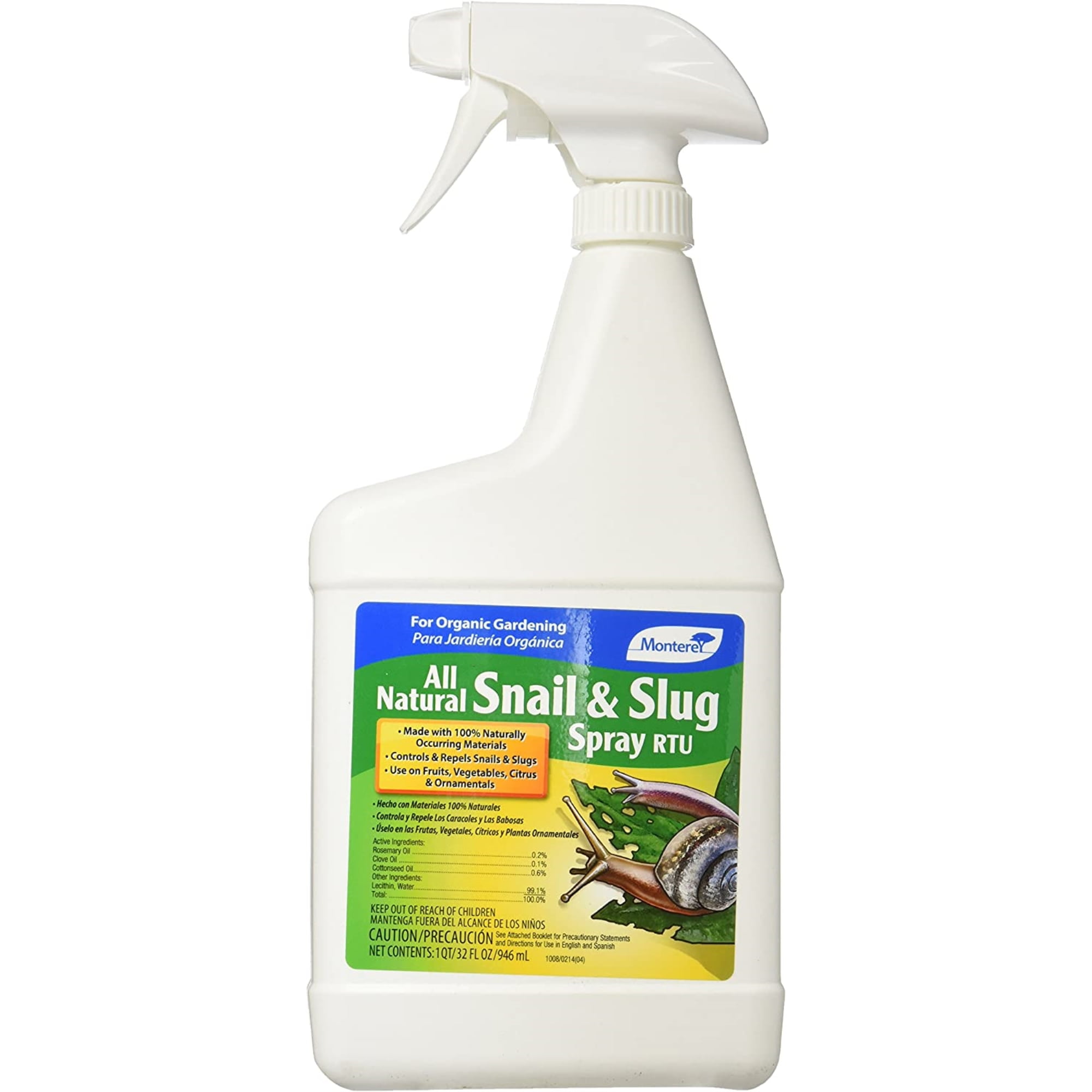 Monterey Organic Snail & Slug Spray, Lawn, Garden & Vegetable Pest ...