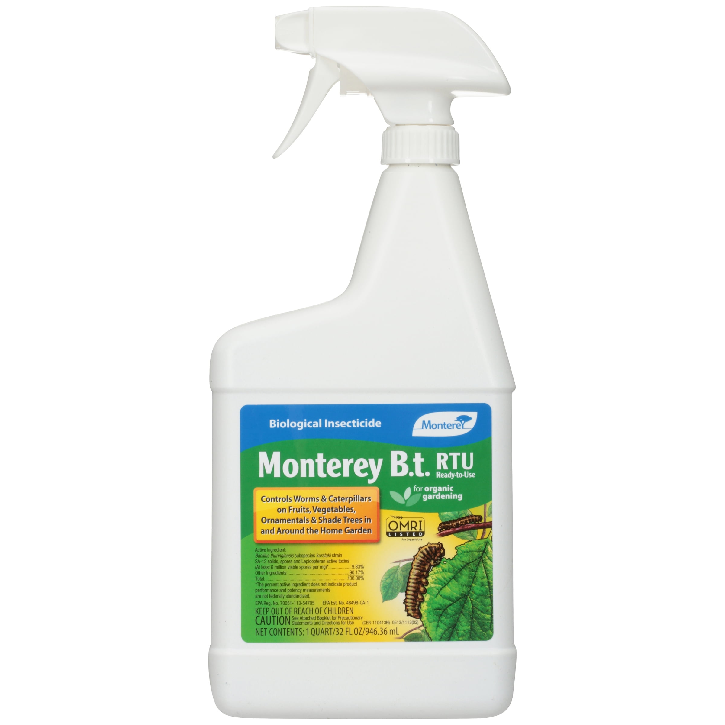 Monterey 32oz. RTU B.t. Organic Insecticide for Fruit, Vegetable Tree ...