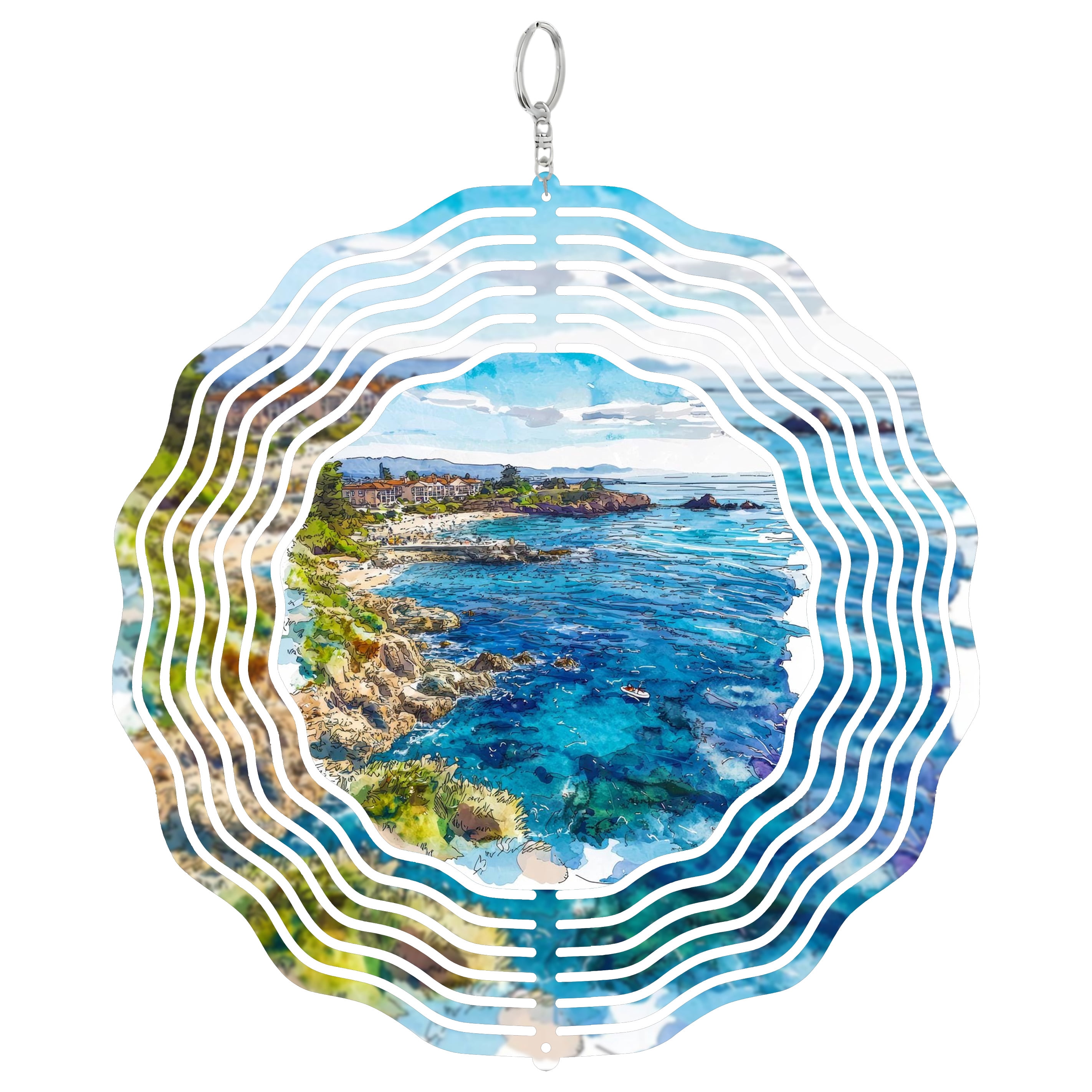 Monterey Bay Coast 3D Wind Spinner Stainless Steel Kinetic Art Garden ...