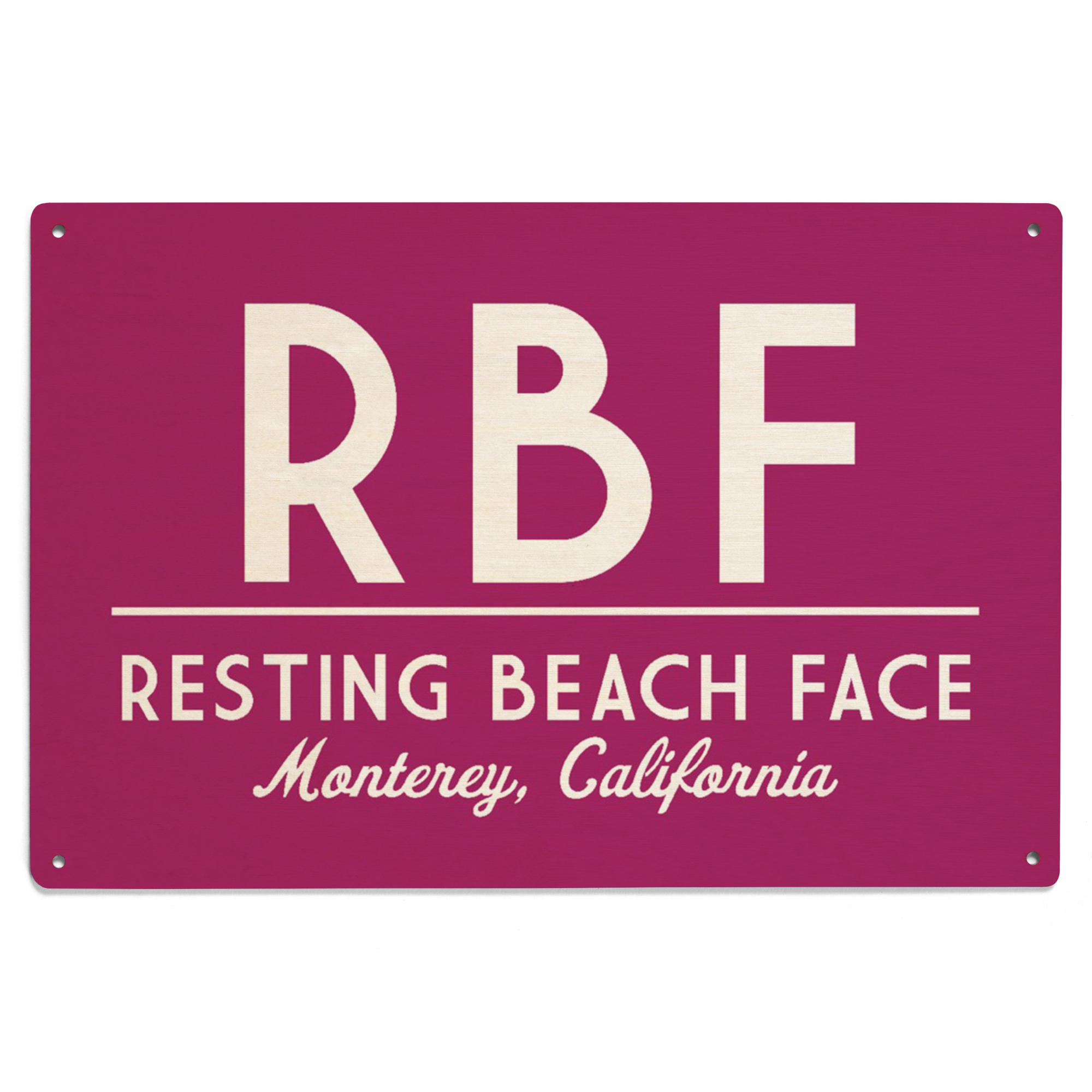 Monterey, California, Resting Beach Face, Simply Said Birch Wood Wall ...