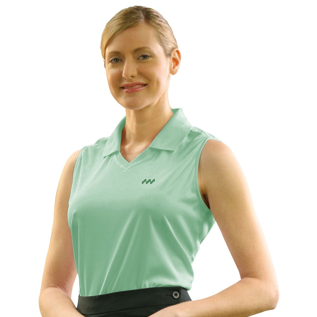 Monterey Club Ladies Moisture Wicking Solid Jacquard Sleeveless Color ...