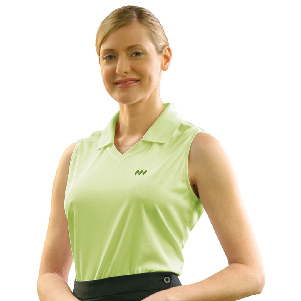 Monterey Club Ladies Moisture Wicking Solid Jacquard Sleeveless Color ...