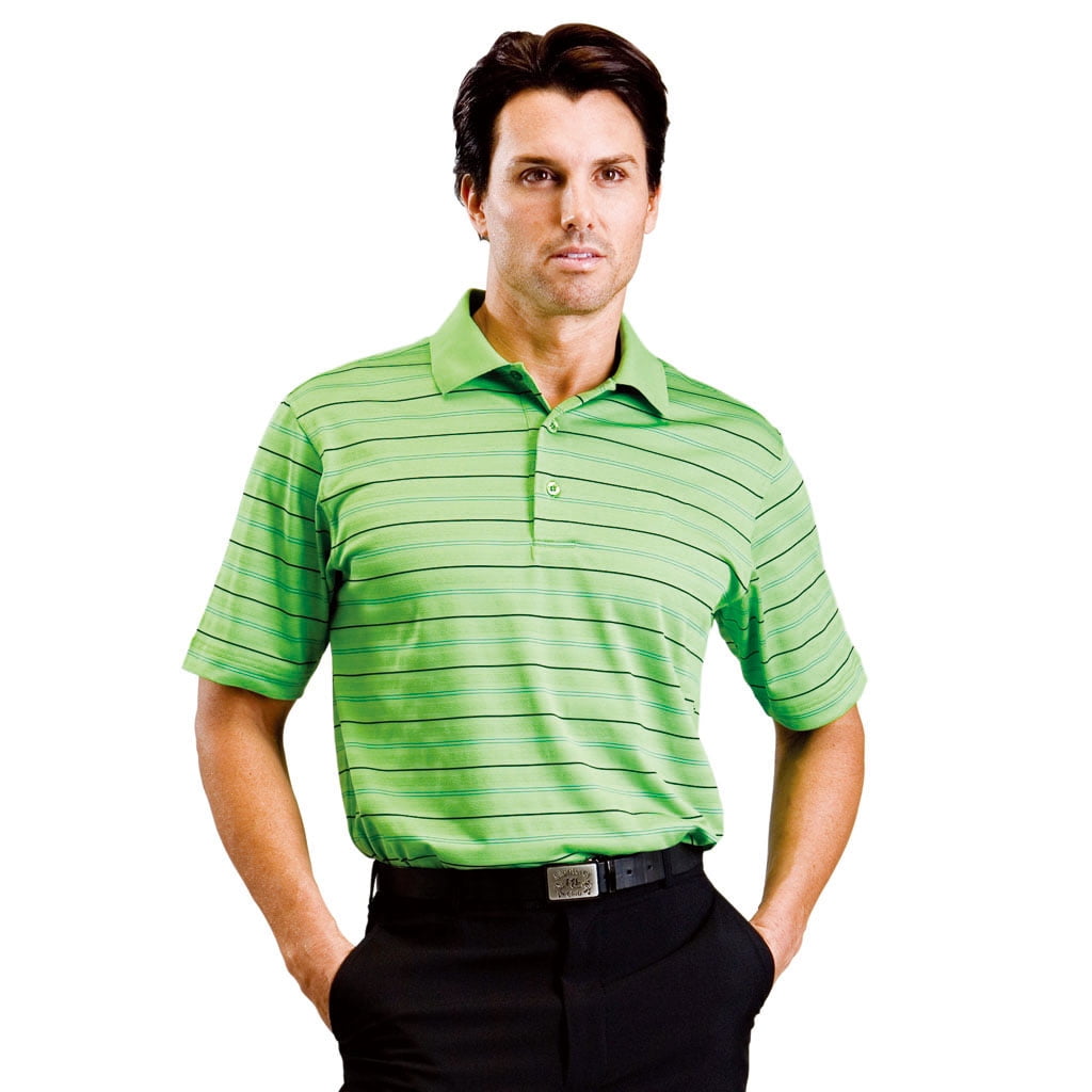 Monterey Club Men's Brady Multi Stripe Textured Golf Polo Shirt #1629 ...