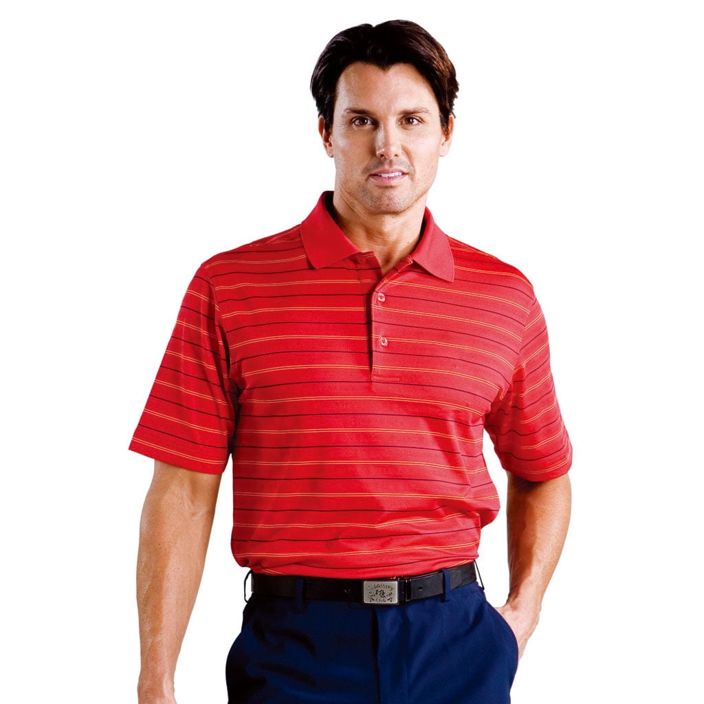 Monterey Club Men's Brady Multi Stripe Textured Golf Polo Shirt #1629 ...