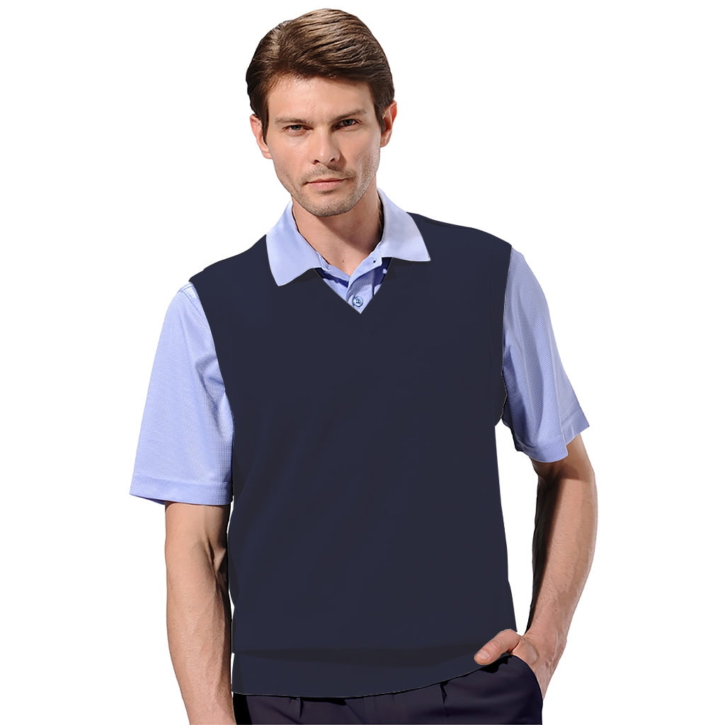 Monterey Club Men's Classic French Rib Knit fabric V-Neck Vest #3925 ...