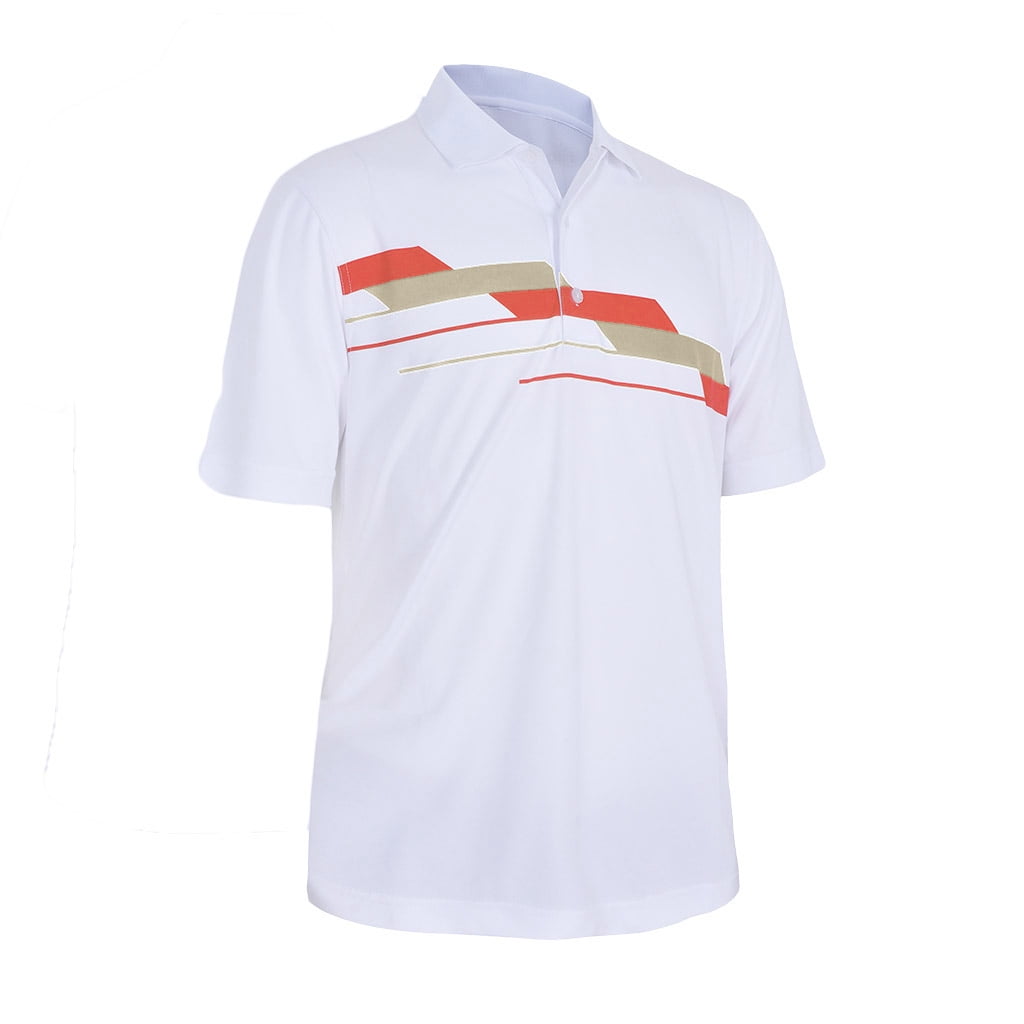 Monterey Club Men's Dry Swing Elevate Print Pique Golf Polo Shirt #1682 ...