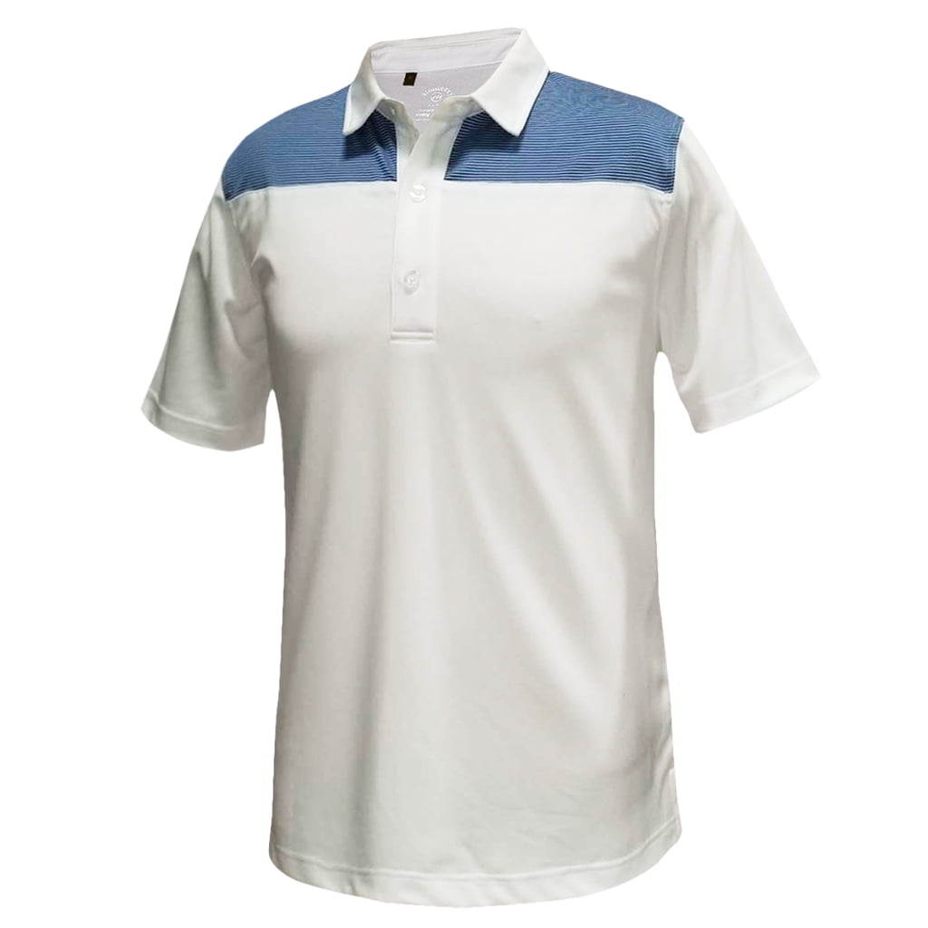 Monterey Club Men's Dry Swing Stripe ColorBlock Golf Polo Shirt #1142 ...