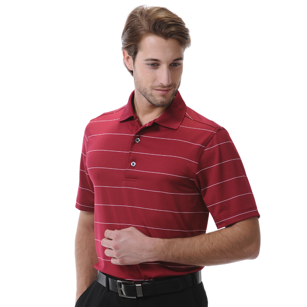 Monterey Club Men's Jerry Stripe Jersey Golf Polo Shirt #1661 - Walmart.com