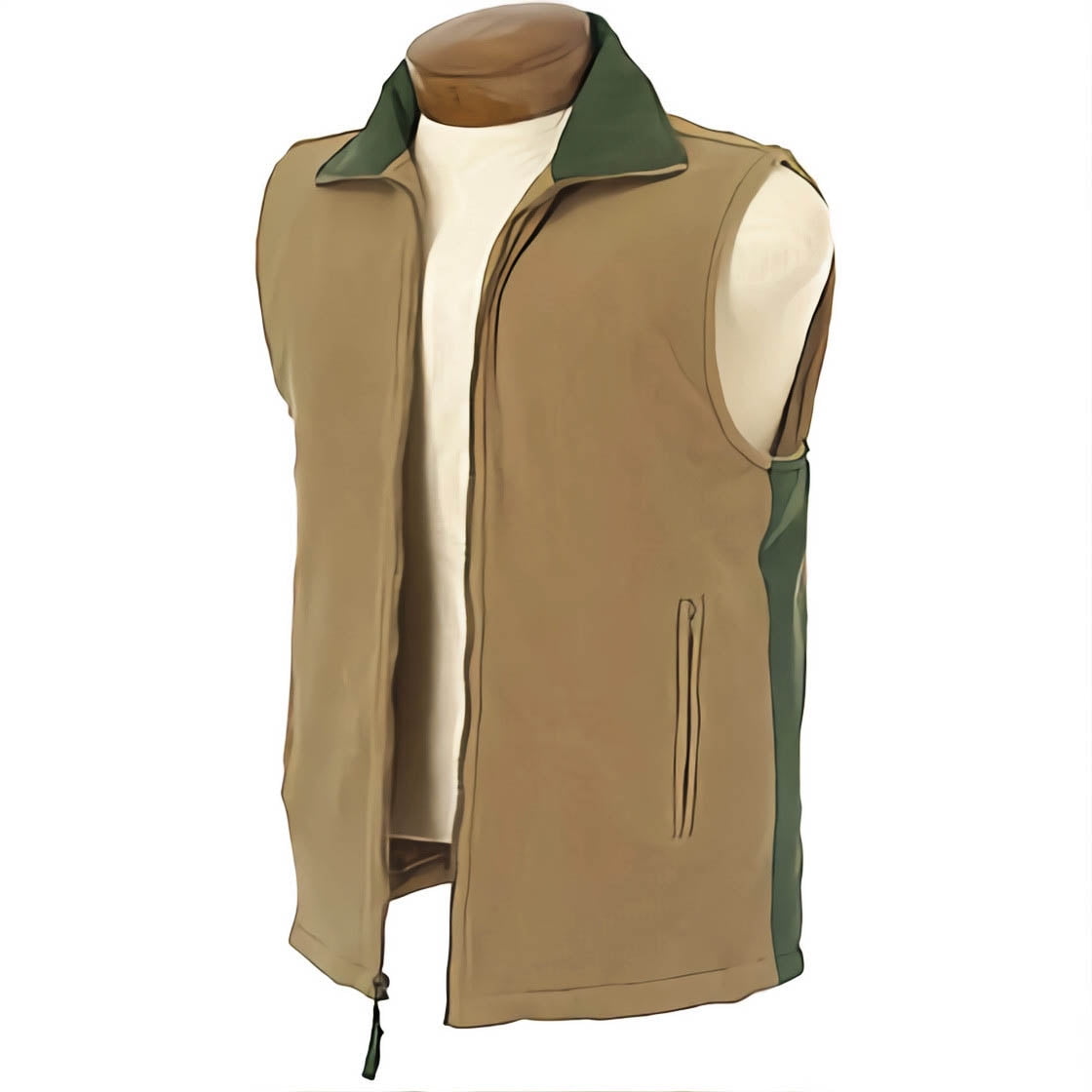 Monterey Club Men's Stretchable Polar Fleece Fully Lined Zip Front Vest ...