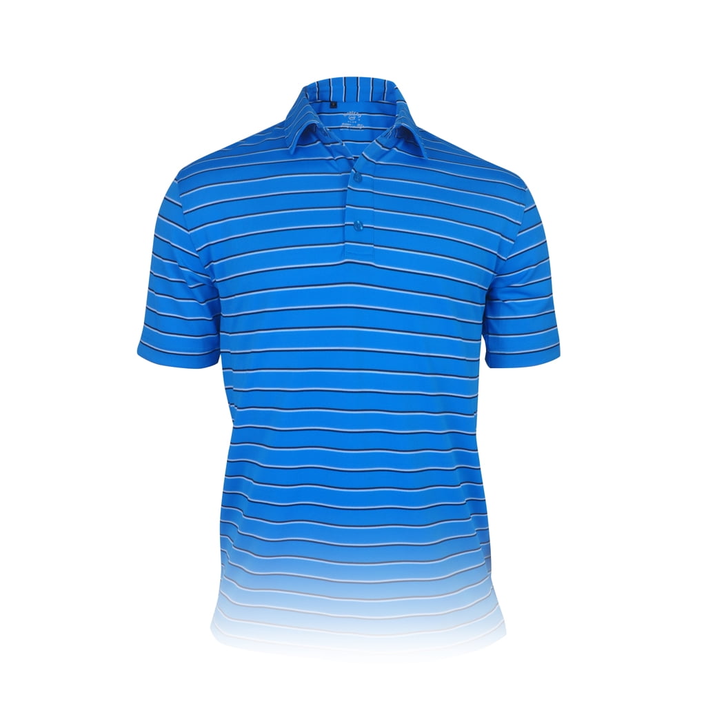 Monterey Club Men's Turquoise Stripe Texture Tailored Collar Short ...