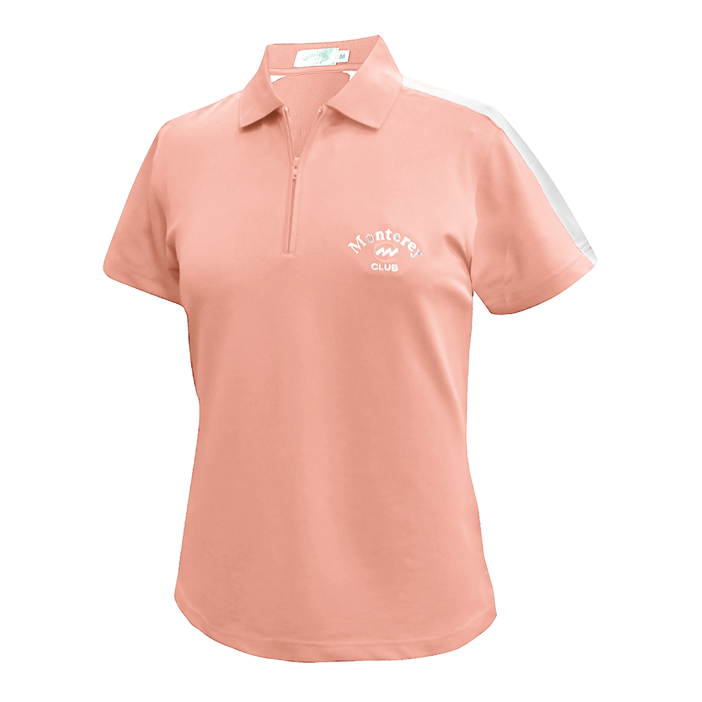 Monterey Club Women's Contrast Shoulder Block Golf Polo Shirt #2042 ...