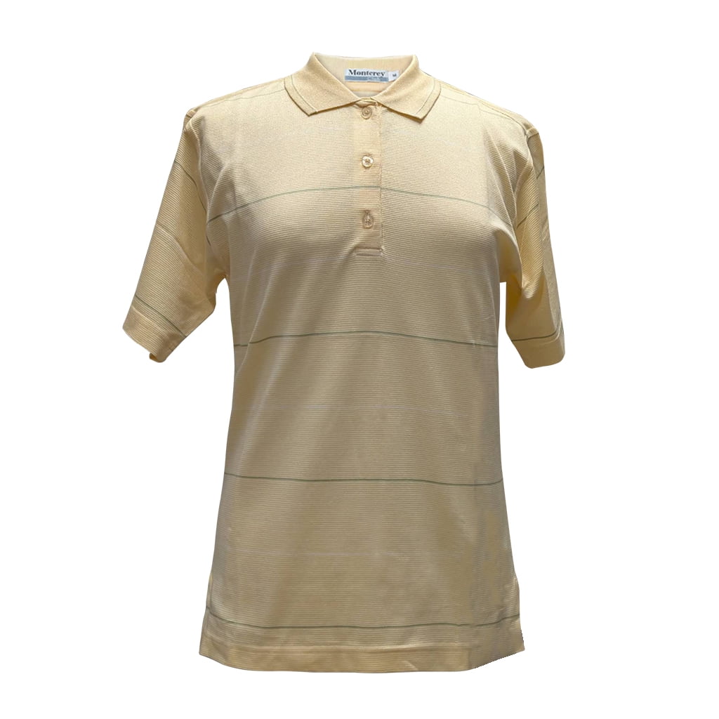 Monterey Club Women's Cotton Double mercerized yarn dye Jacquard Pin ...