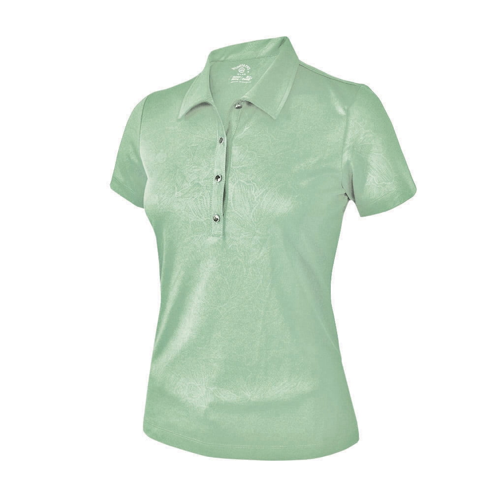 Monterey Club Women's Floral Emboss Texture Golf Polo Shirt #2096 ...