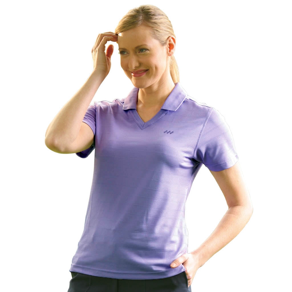 Monterey Club Women's Jacquard Texture Solid Golf Polo Shirt #2067 ...