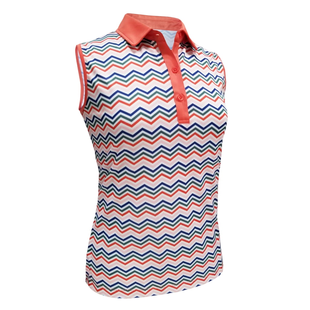 Monterey Club Women's Layla Print Sleeveless Golf Polo Shirt #2397 - Walmart.com