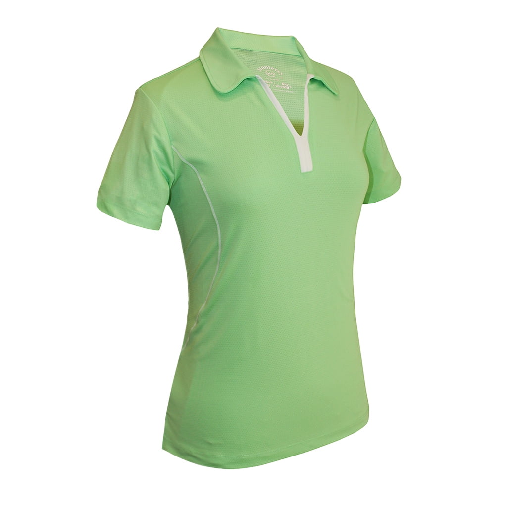 Monterey Club Women's Micro Pix Contrast Golf Polo Shirt #2448 ...