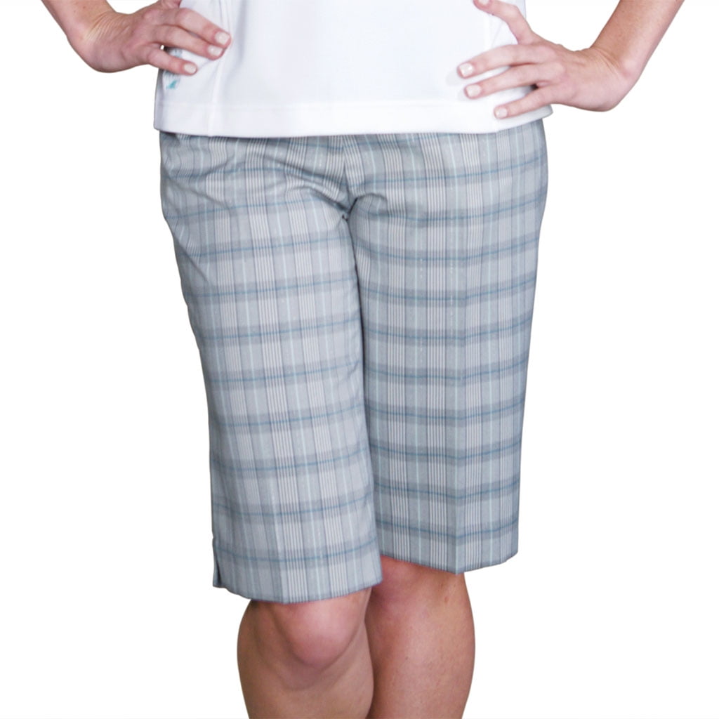 Monterey Club Women's Plaid Bermuda Golf Shorts #2816 - Walmart.com