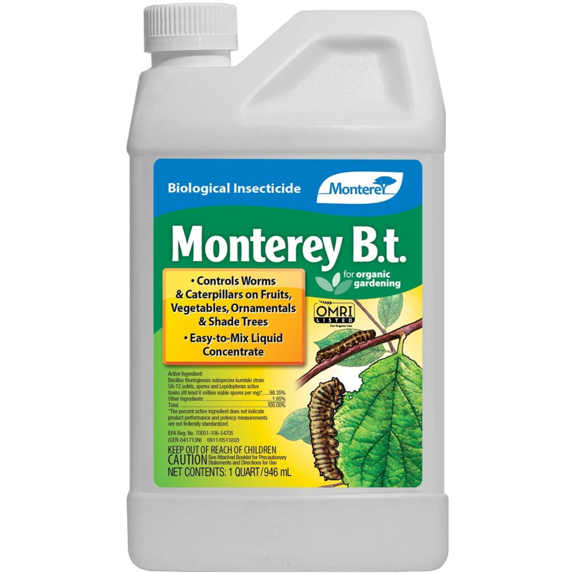 Monterey BT Worm & Caterpillar Killer: Organic Safe Bio-Insecticide for ...