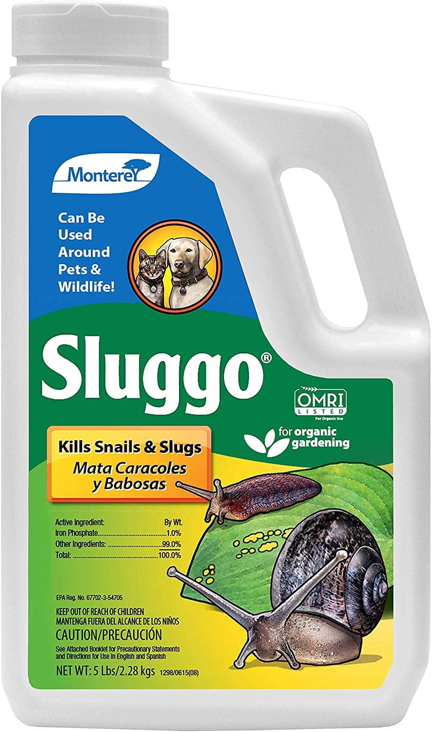 Monterey LG6530 Sluggo Wildlife and Pet Safe Slug Killer, 5 lb, 5 lb ...