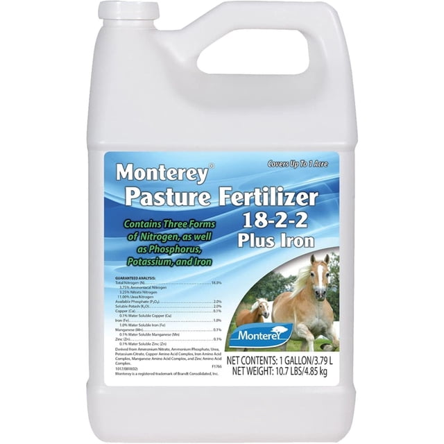 Monterey Pasture Fertilizer Plus Iron 18-2-2, 1 Gallon - Walmart.com