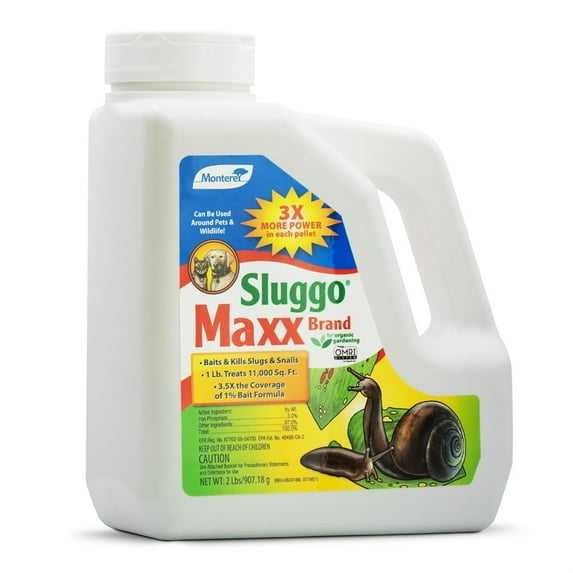 Monterey Sluggo Maxx, Garden Safe Slug and Snail Bait Repellent, 3% ...
