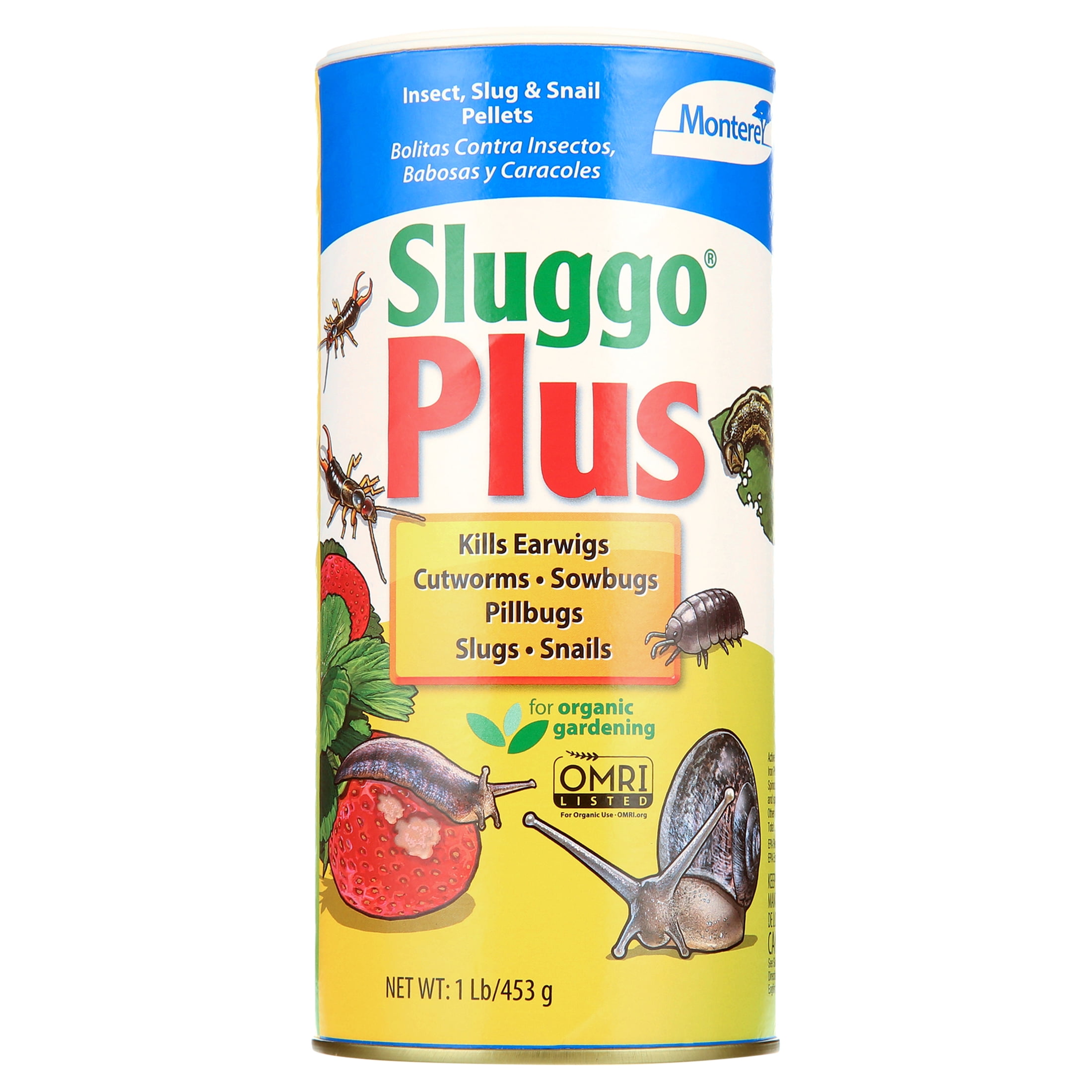Monterey Sluggo Plus Snail & Slug Killer, 1 lb, Treats 11,000 Sq. ft ...