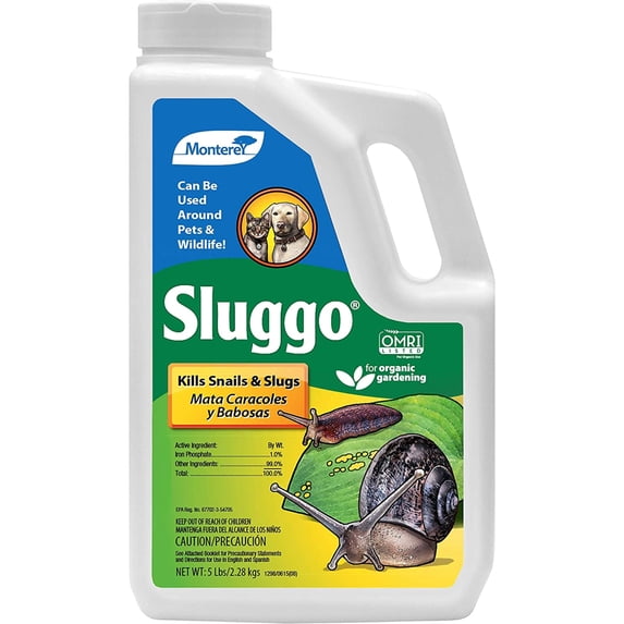 Monterey, Sluggo Snail & Slug Killer Bait, 5 lbs, Organic Garden Safe ...