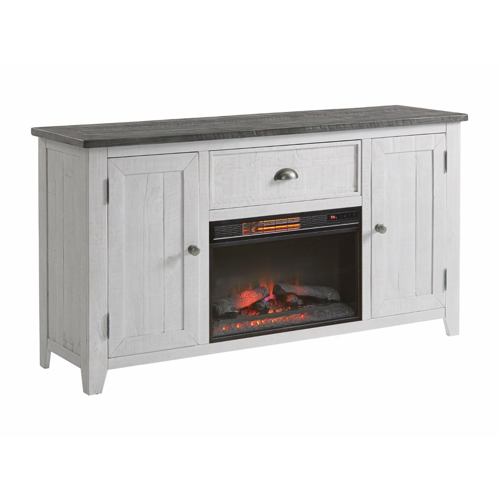 Monterey Solid Wood 65" White Stain and Gray Dining Server with ...