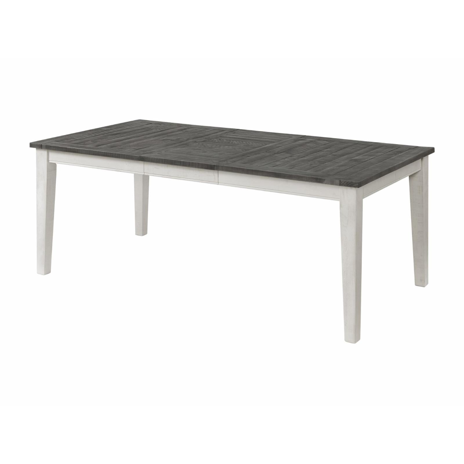 Monterey Solid Wood White Stain and Gray Dining Table with Extendable ...