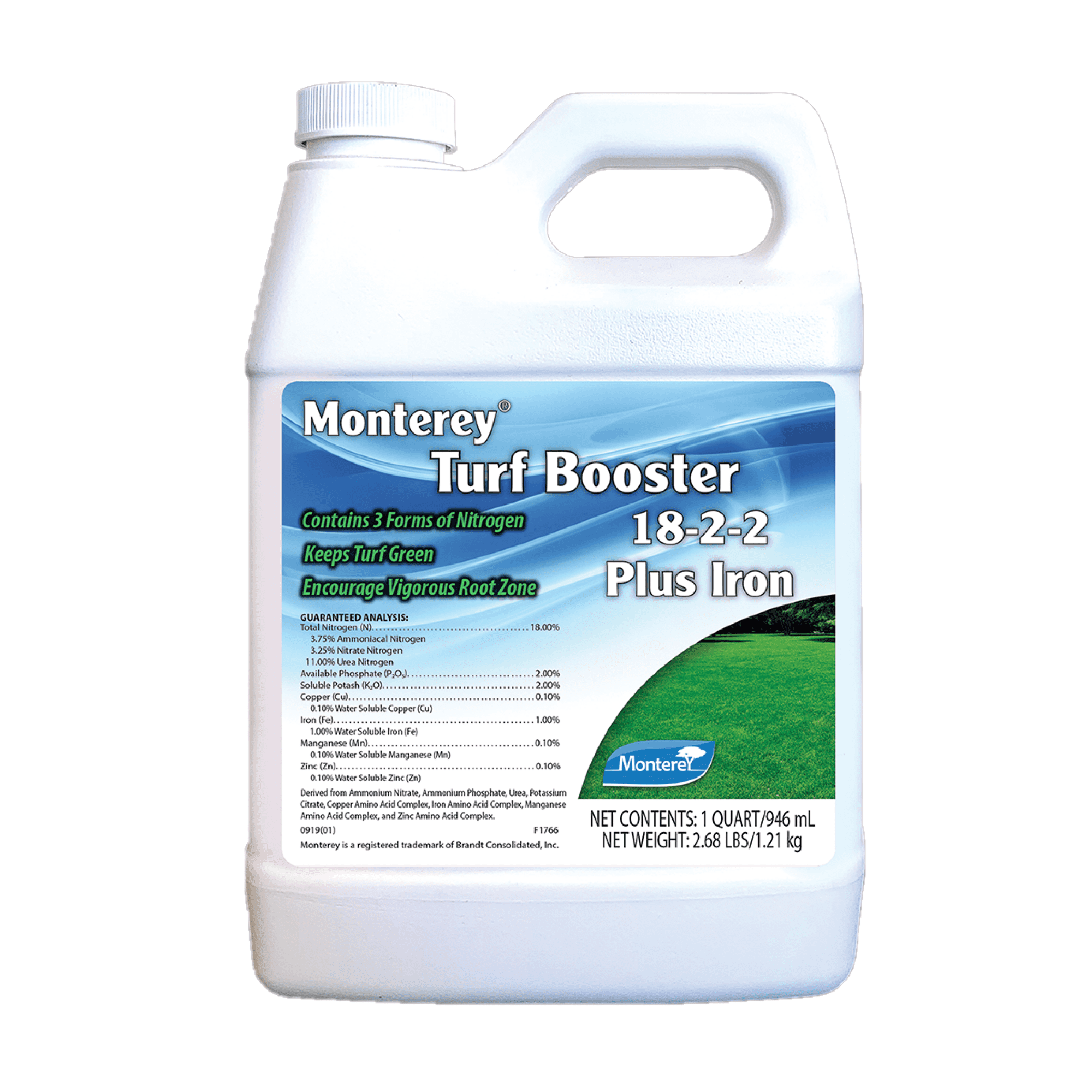 Monterey Turf Booster Fertilizer, 18-2-2 + 1% Iron, 32 Ounces - Walmart.com